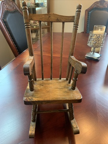 Vintage Wooden Doll Bear Rocking Chair Brown 16 Inches Tall | eBay