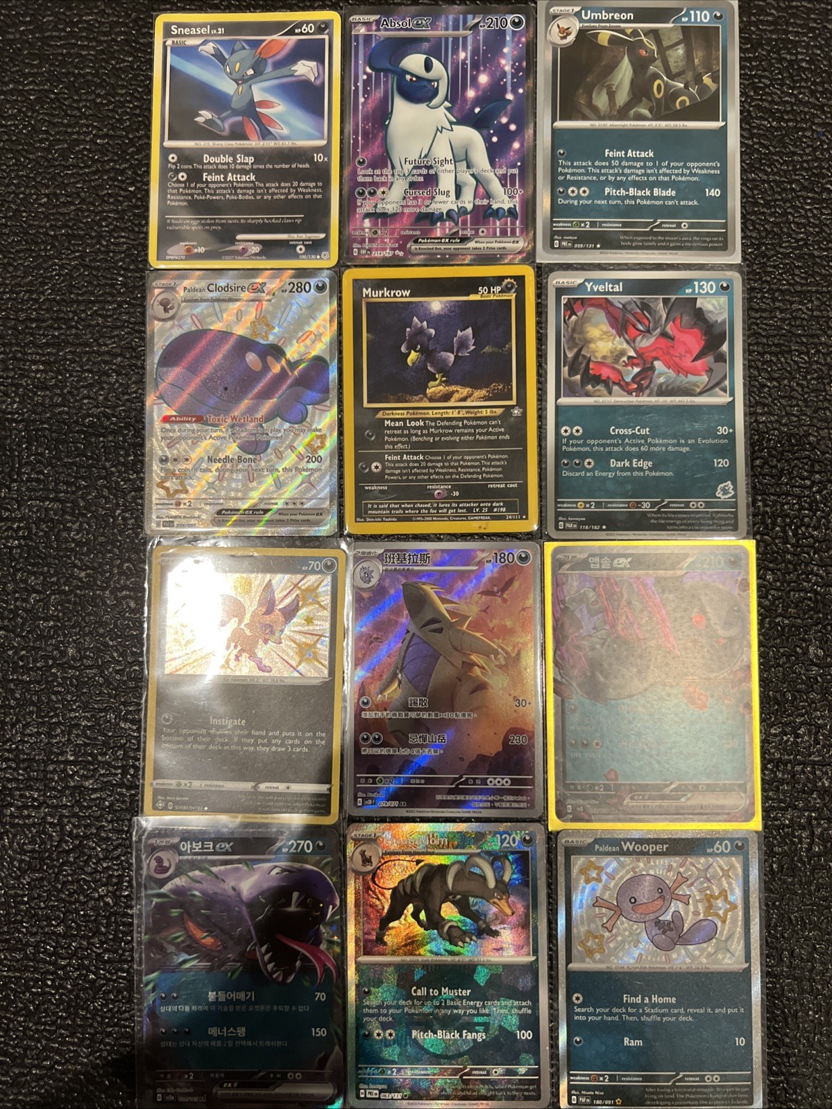 Pokemon TCG CARD LOT Of 12 Dark Pokemon Absol Umbreon Houndoom Yveltal ...