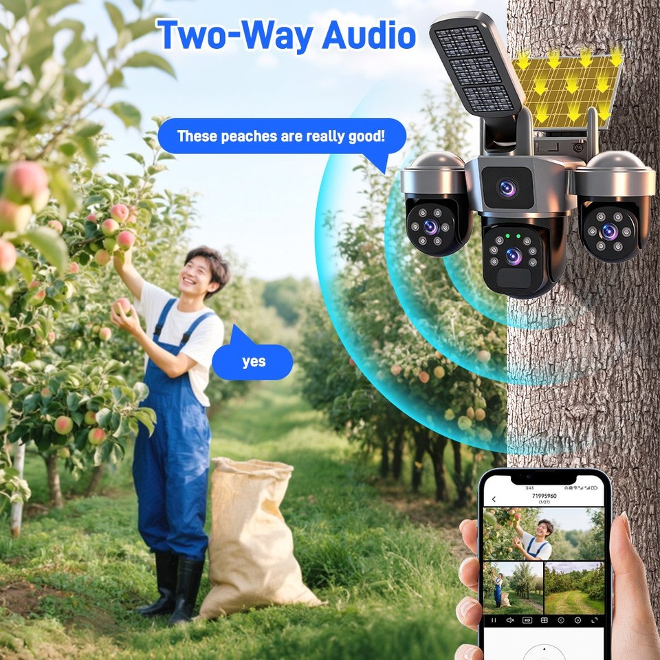 NEW Solar Battery Wireless WiFi Outdoor Pan/Tilt Home Security Camera ...