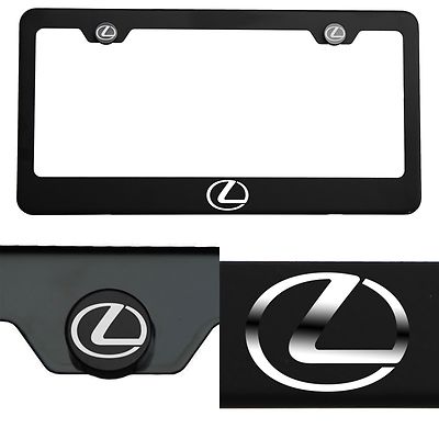 Laser Engraved Lexus Logo Mirror Matte Black License Plate Frame ...