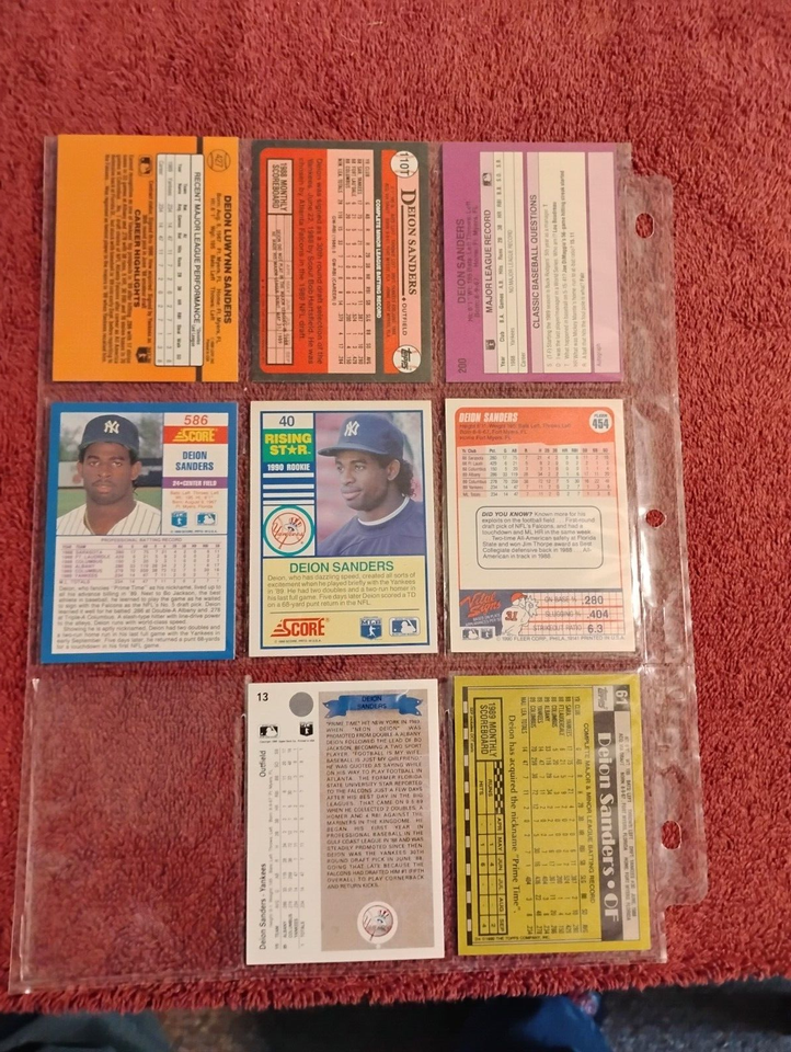 Deion Sanders [ ROOKIES ] 1989 - 1990 Nm 8 card lot{ PRIME TIME ...