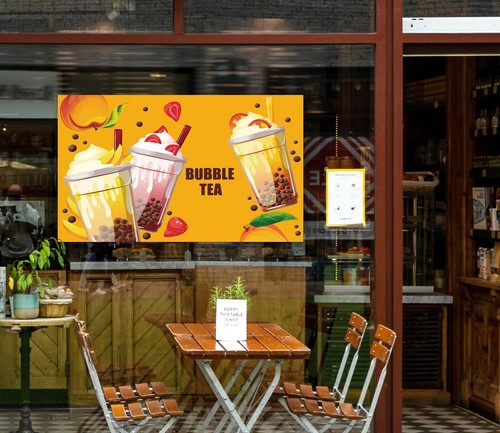3D Bubble Tea G253 Pearl Tea Shop Window Stickers Vinyl Wall Mural ...