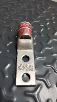 Burndy Red Lug 350kcmil 3/8 x 1" spacing compression lug with ...
