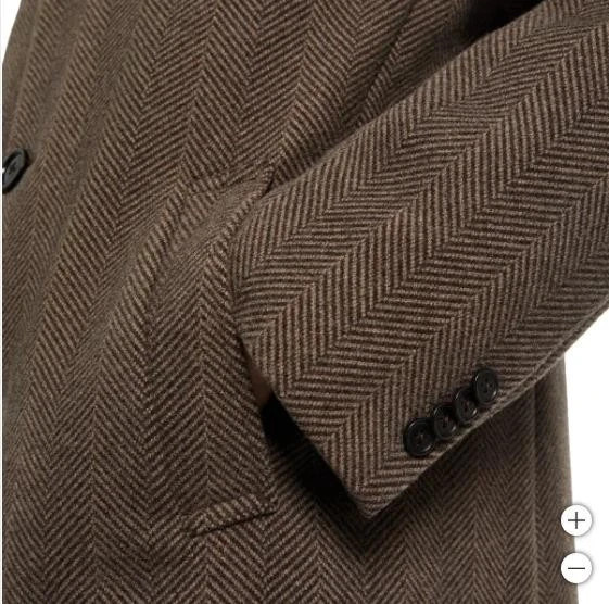Kenneth Cole Reaction Men's Herringbone Fully Lined Overcoat Jacket ...