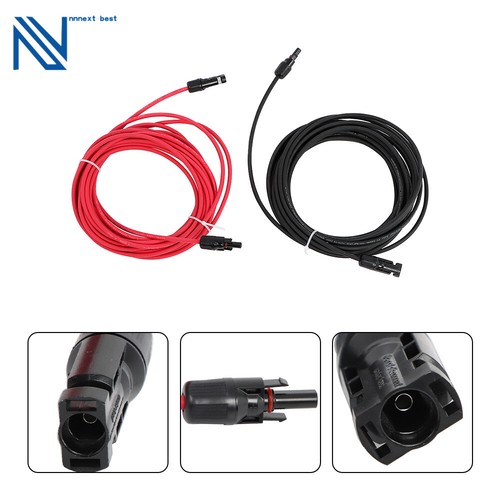 2/5/10/20M Black+Red Solar Panel Extension 4/6mm² Cable Wire+M4 ...