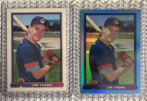 1991 Bowman Jim Thome Rookie Card + 2013 Blue Sapphire Refractor RC ...