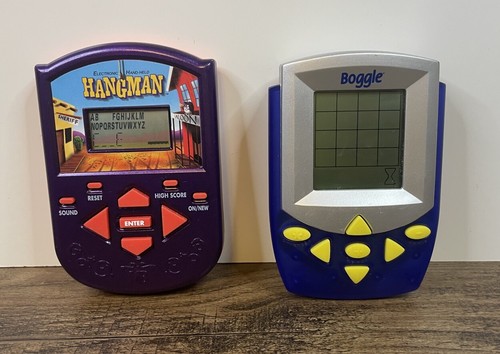 Vintage Boggle & Hangman Electronic Handheld Game Lot Tested & Working ...
