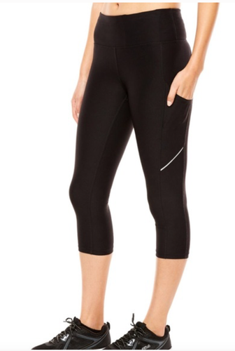 Women's NWT Black Xersion Performance Capri High Rise Cropped Workout ...