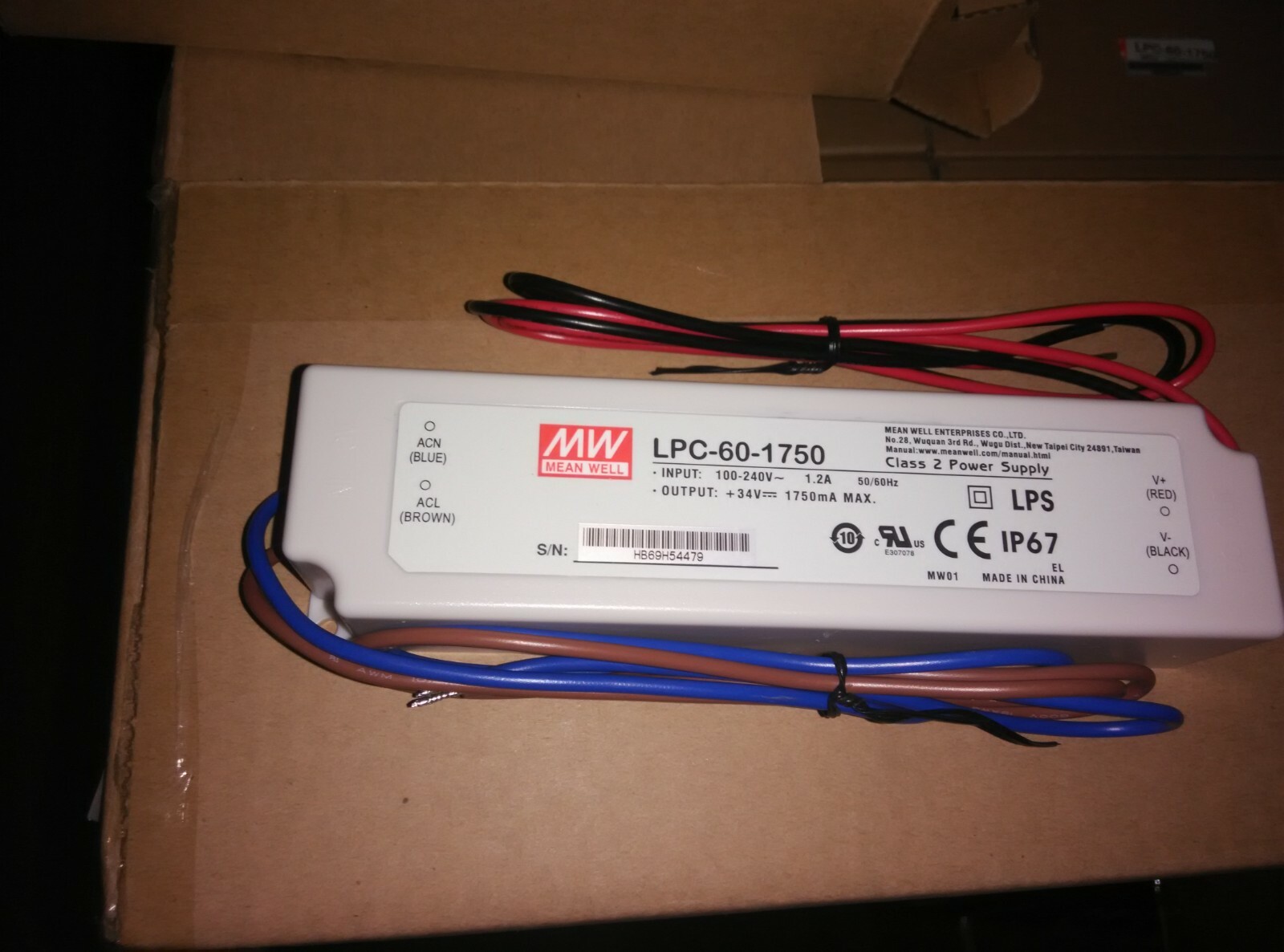 1 pcs MEAN WELL LPC-60-1750 60W 1750mA power supply | eBay