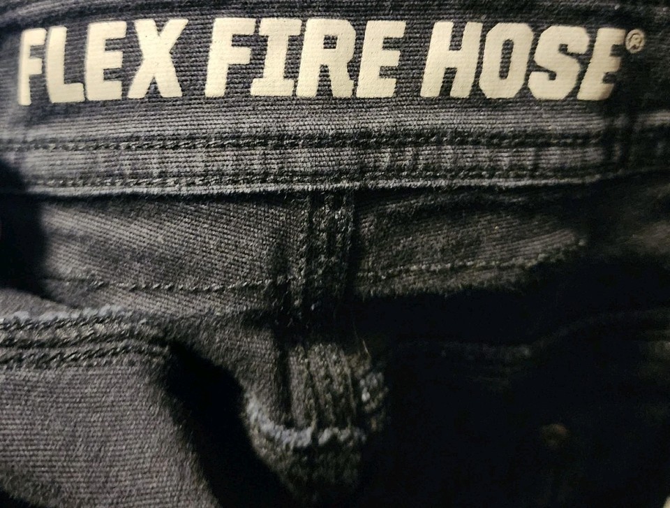 Duluth Trading Black Flex Fire Hose Carpenter Jeans Relaxed Fit Size ...