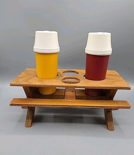 Tupperware Picnic Table Condiment Set Mustard Ketchup Vintage | eBay