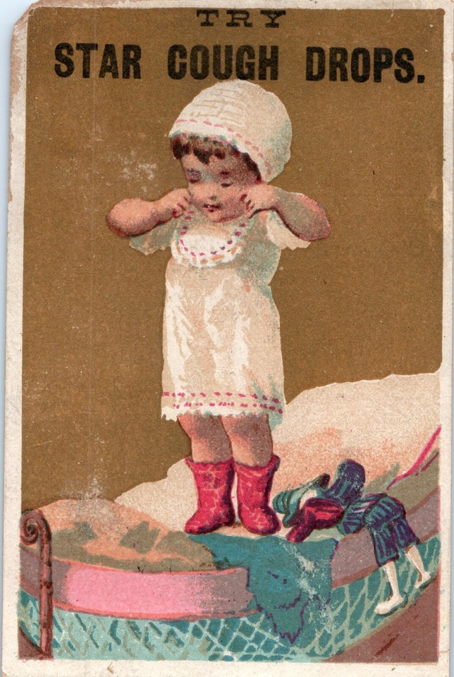 1870's Star Cough Drops Quack Medicine Adorable Toddler Victorian Trade ...