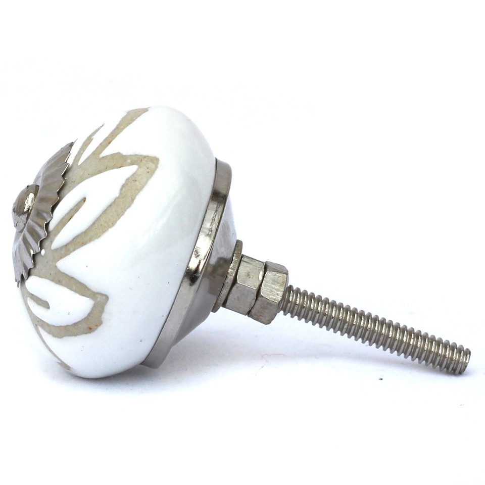 White cream ceramic knobs drawer pulls cupboard door knobs porcelain china | eBay