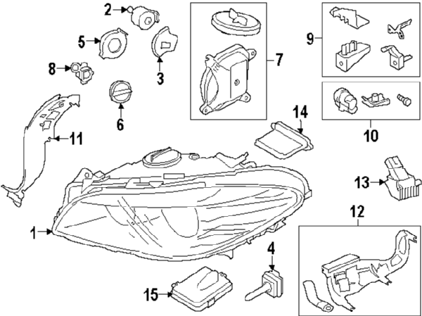 BMW 63117343905 GENUINE OEM AHL-xenon headlight, left | eBay