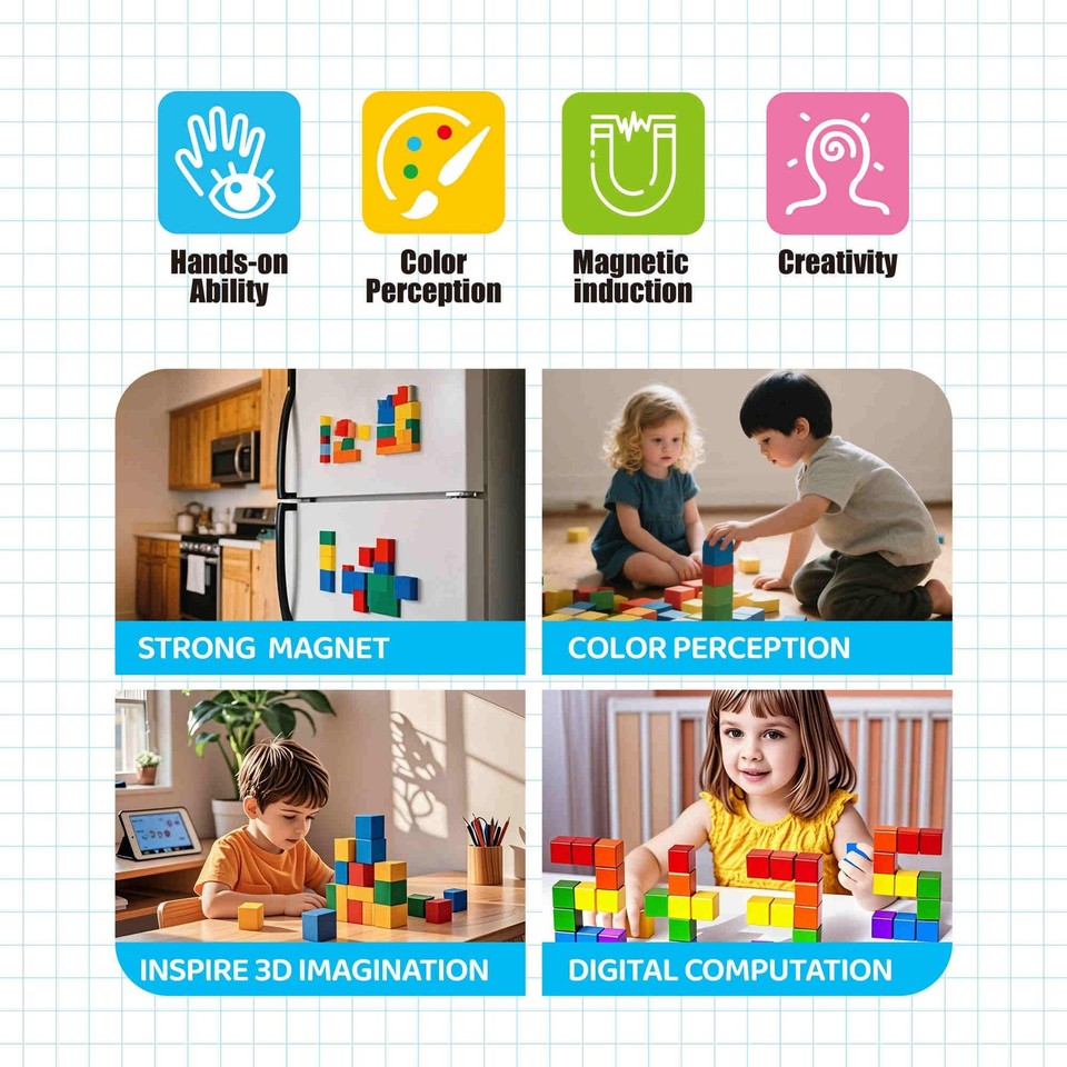 SmartYeen 100PCS Magnetic Blocks,Magnetic Building Blocks for Toddlers ...