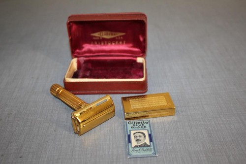 VINTAGE GOLD GILLETTE ARISTOCRAT SAFETY RAZOR IN ORIGINAL BOX | eBay