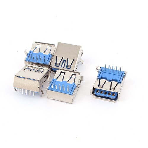 5Pcs 9 Pin 90 Degree Panel Mount USB3.0 Type A Female Port Jack Socket ...