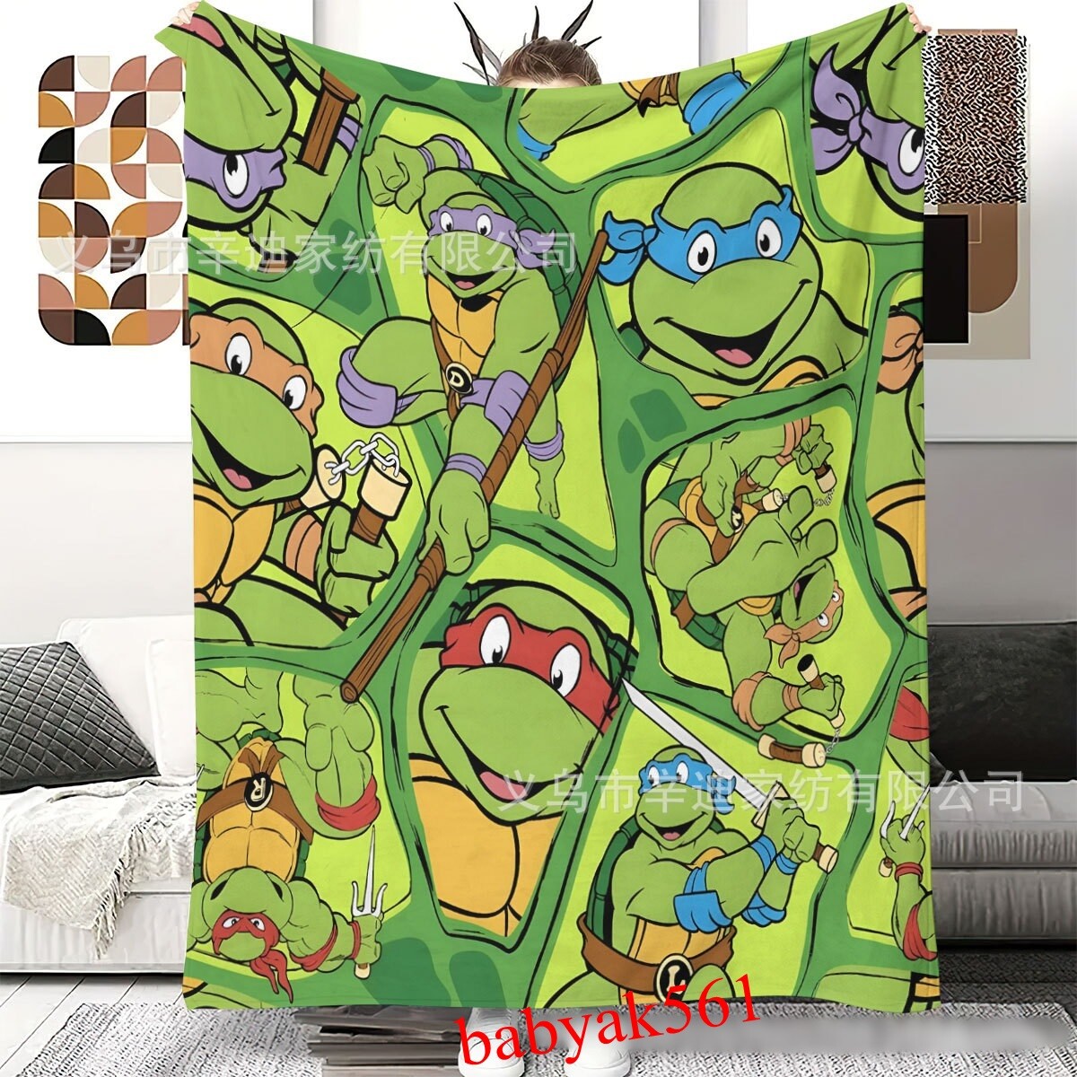 Teenage Mutant Ninja Turtles 3D Flannel Blanket Soft Warm Plush Nap ...