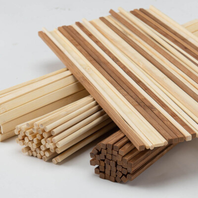 50Pcs Multi-size Wooden Square Round Wood Stick Rod for DIY Model Craft ...