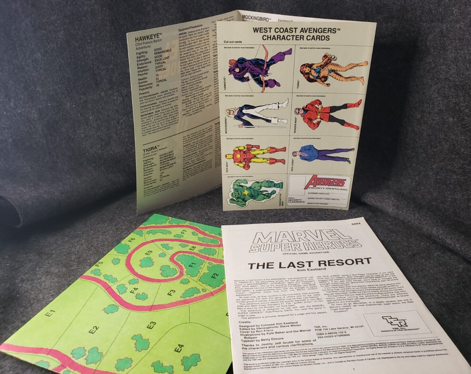 The Last Resort with Map - TSR Marvel Super Heroes Role Playing 6864 ...