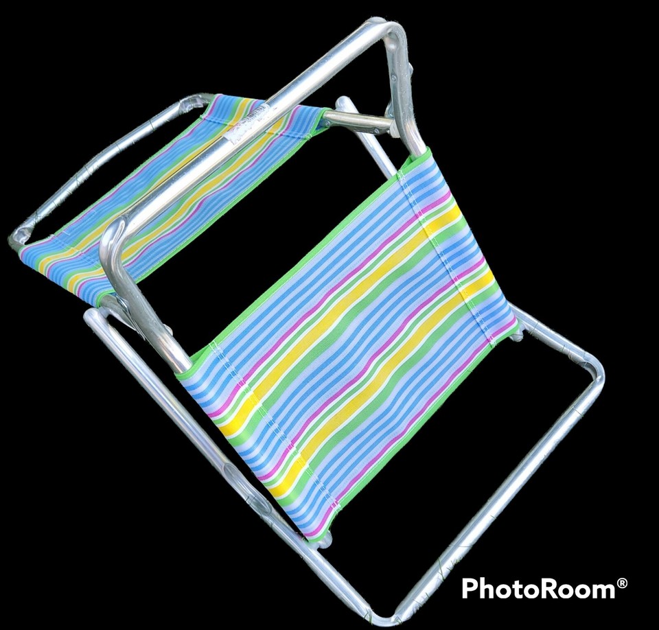 Debro The Original Striped Aluminum Folding Chair Lawn Lounge Beach ...
