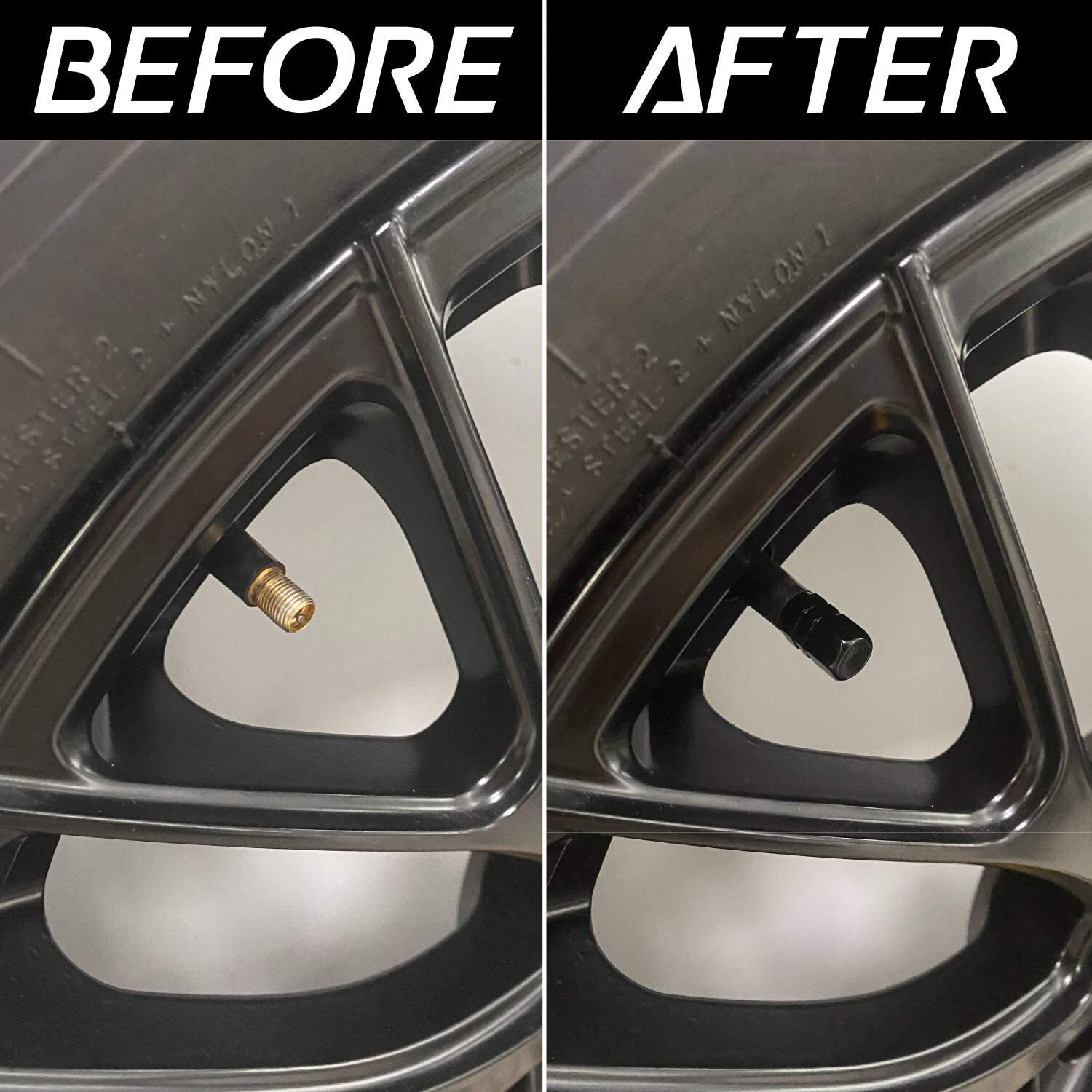 4pcs Car Tire Tyre (Black) Wheel Air Port Dust Cover Ventil Rim Valve ...