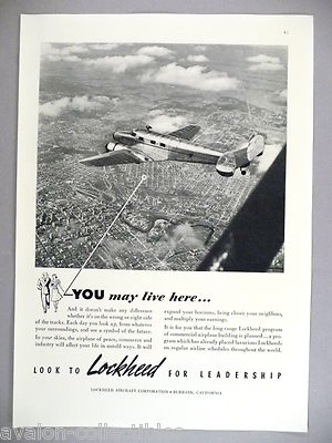 Lockheed Aircraft Corporation PRINT AD - 1940 | eBay