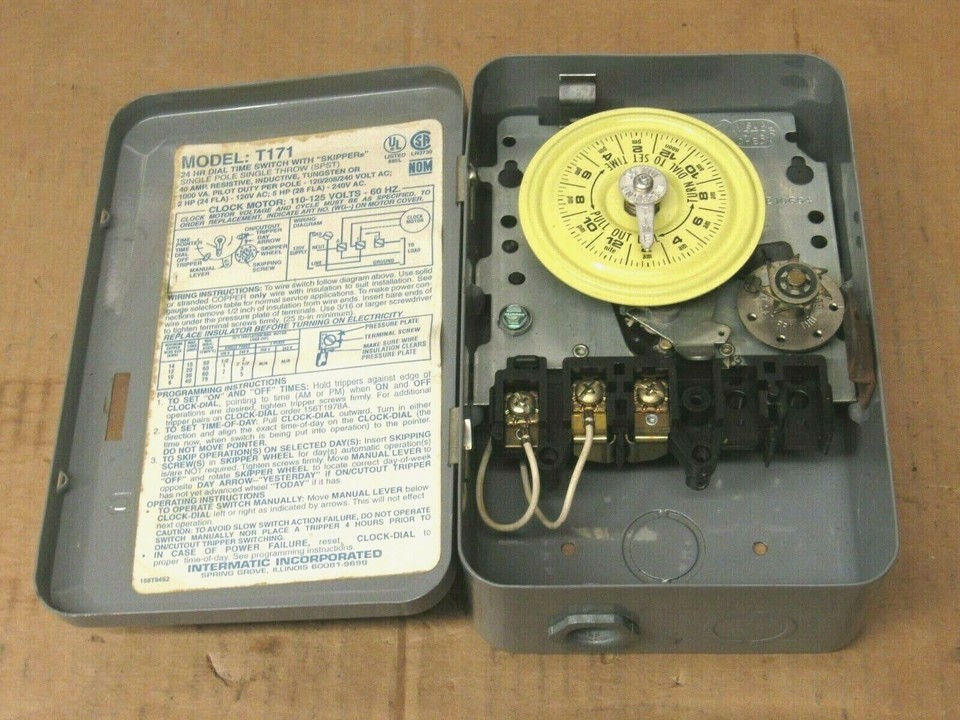 INTERMATIC 24HR DIAL TIME SWITCH W/ SKIPPER T171 - USED | eBay