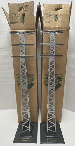(2)MTH ELECTRIC TRAINS STANDARD GAUGE No. 94 HIGH TENSION TOWER GRAY ...