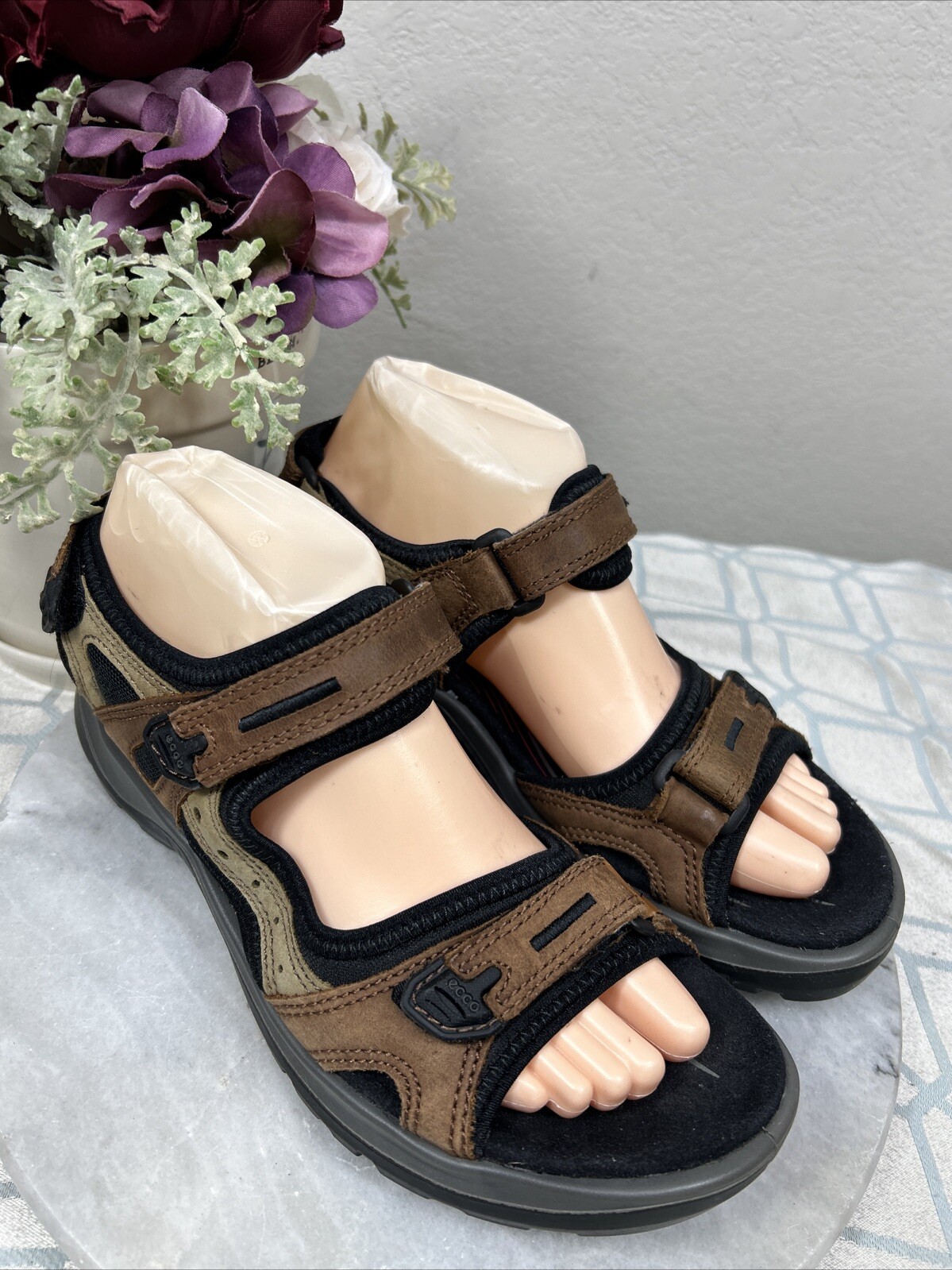 ECCO Receptors Technology Footbed Brown Sandals Size EU 39 US Men’s 6 ...