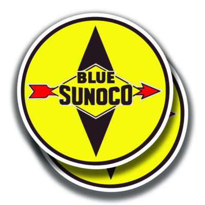 BLUE SUNOCO GAS OIL DECAL 2 Stickers Bogo Vintage Car Window Bumper ...