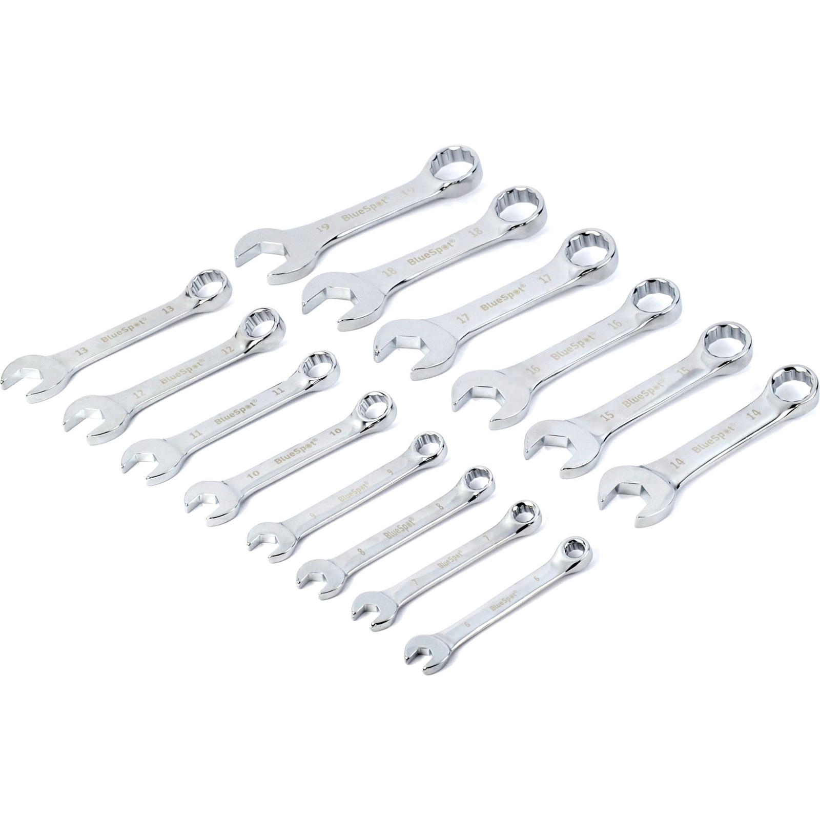 BlueSpot 14pc Combination Spanner Set Metric Stubby Wrench Spanners | eBay
