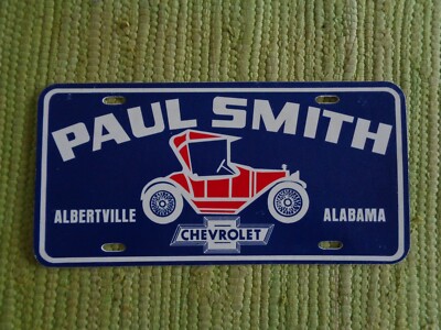 Vintage Paul Smith Chevrolet DEALER License Plate Albertville Alabama ...