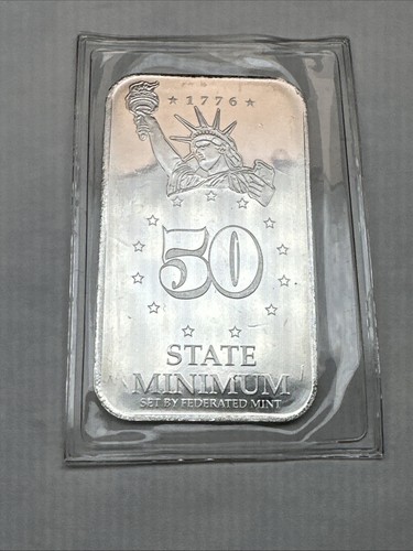 50 State Minimum (Oklahoma)1/2 oz 0.999 Fine Silver Bar Unc Sealed ...