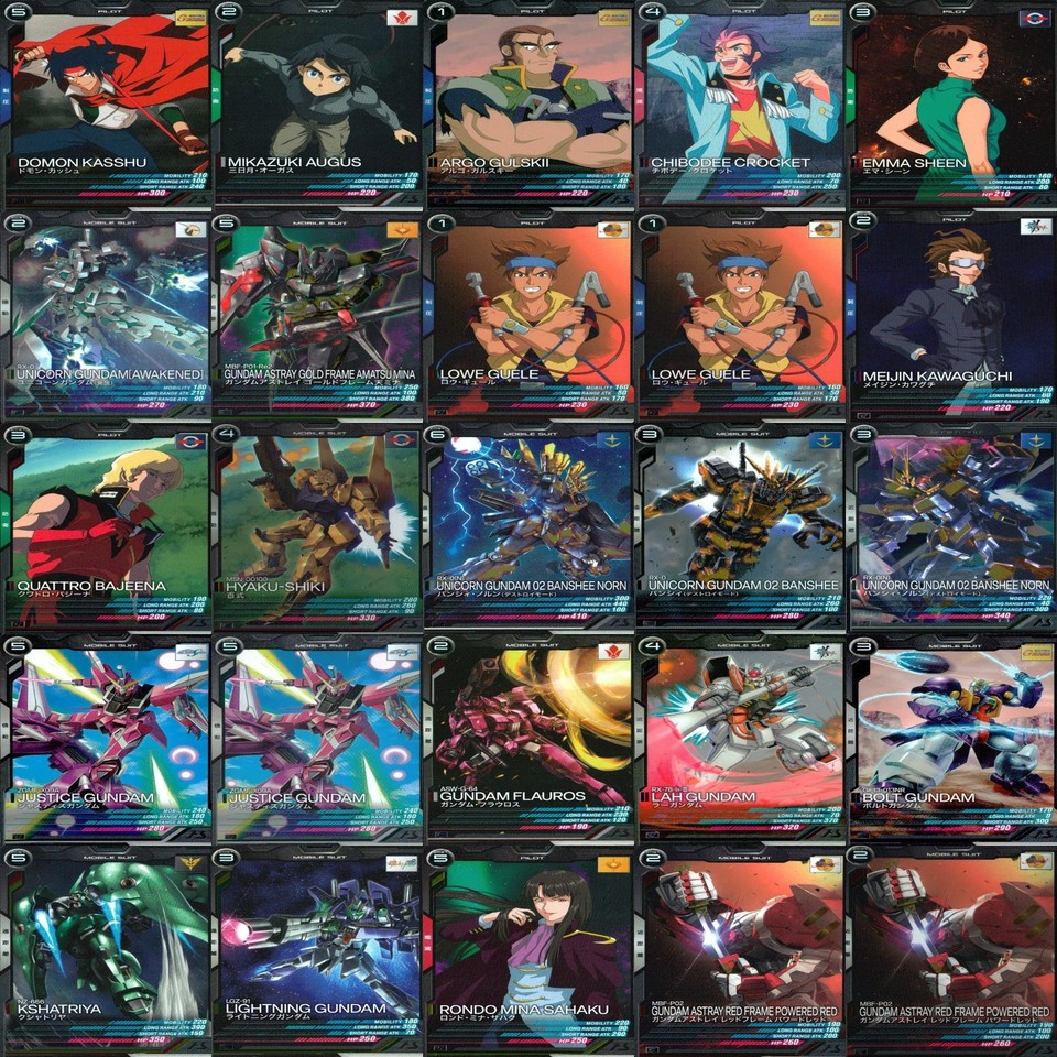 Gundam Arsenal Base Card Bulk Lot 162 Set Japan Bandai Holo Foil Rare M ...