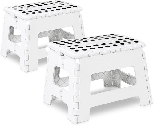 Folding Step Stool, 9" (2pk) - 300lb - Lightweight (White) | eBay
