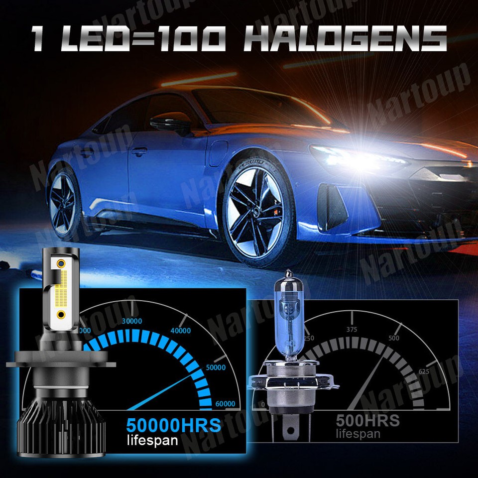 Fit Porsche 911 912 914 924 928 944 Pair 7" LED Headlights Hi/Lo Beam ...