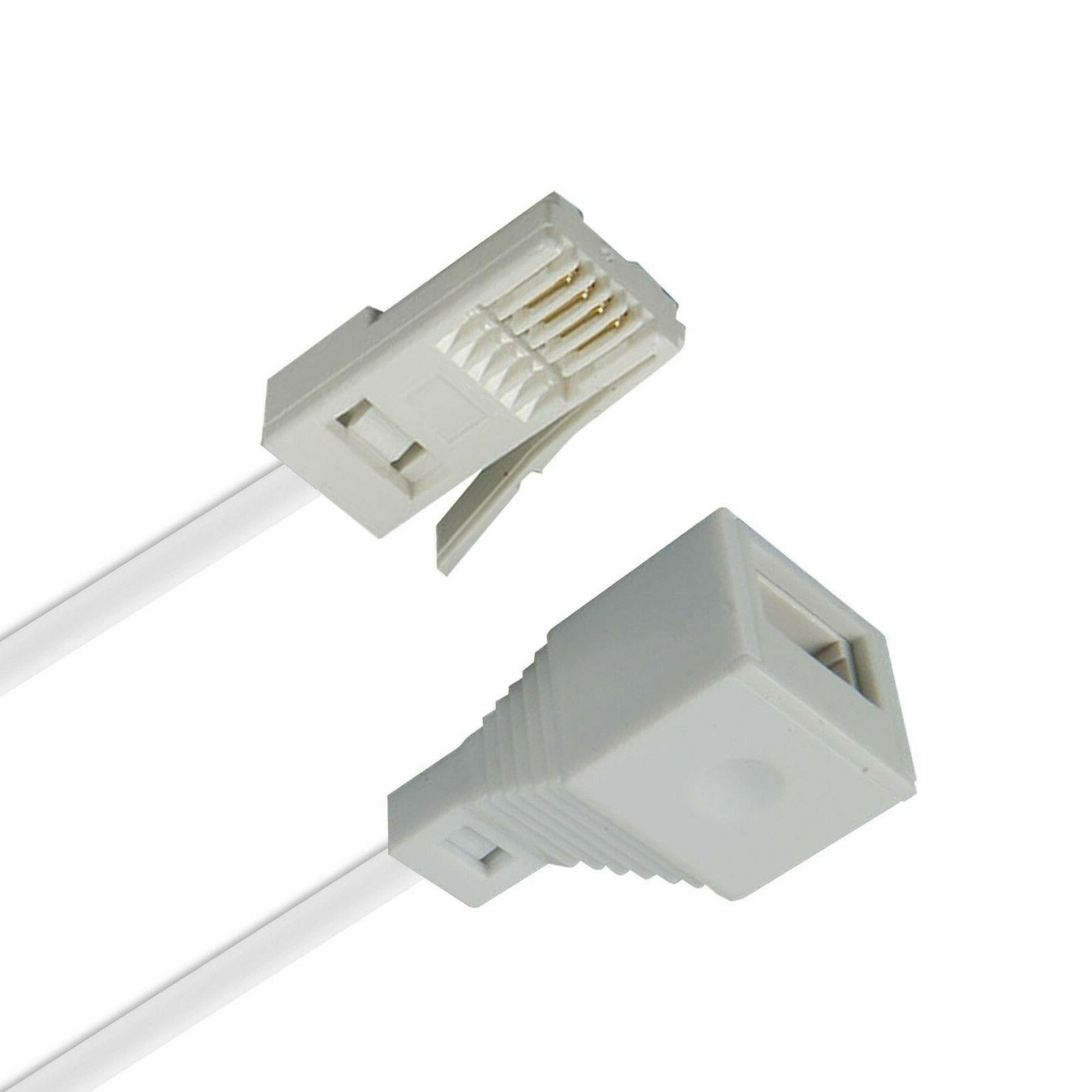 BT Telephone Extension Cable Lead Phone Line Fax Modem Socket RJ11 1M ...