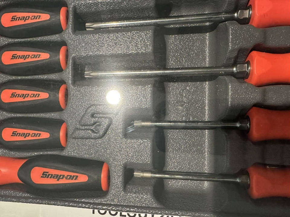 SNAP ON TOOLS TORX T8 - T45 Screwdriver Set ORANGE Instinct Soft Grip ...