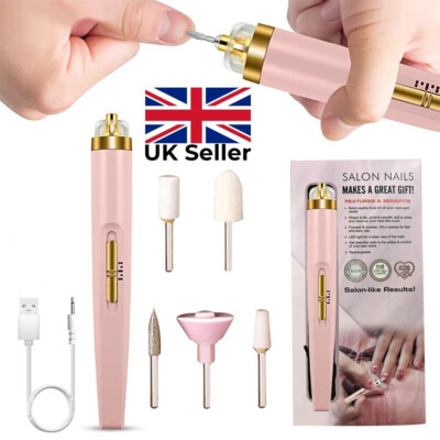 Electric Nail File Drill Portable USB Manicure Pedicure Machine Set ...