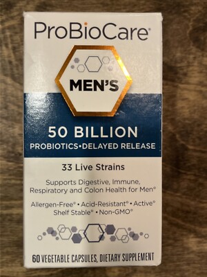 ProBioCare Men's 50 Billion Probiotics with Prebiotic - 33 Live Strains ...