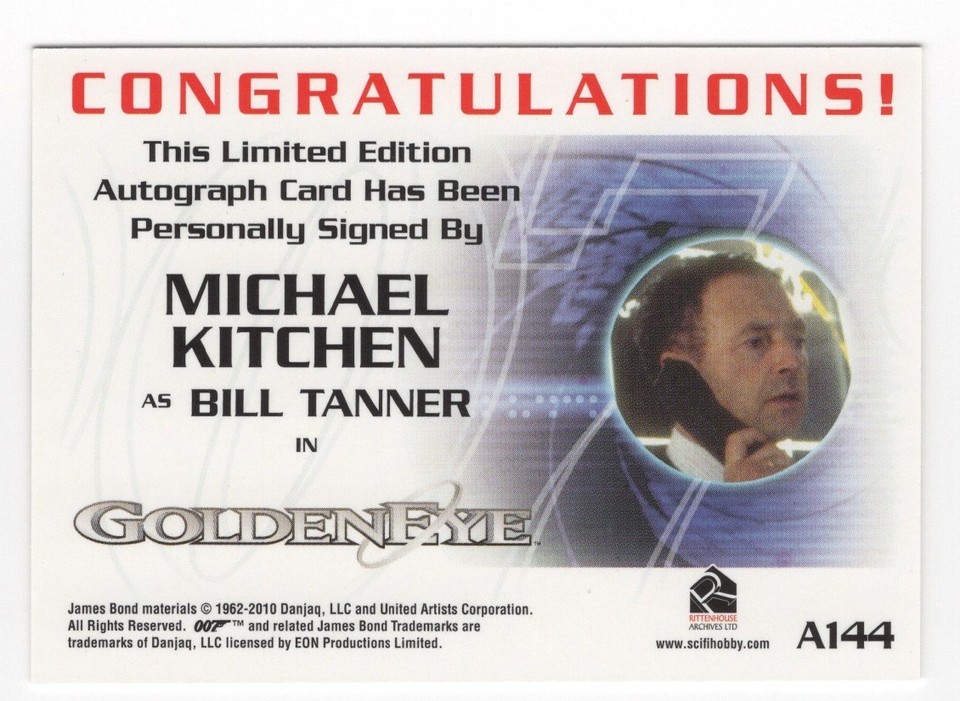 Michael Kitchen / Bill Tanner James Bond Heroes and Villains Autograph ...