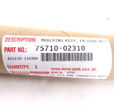 Genuine OEM Toyota 75710-02310 Passenger RH Front Belt Molding 2014 ...