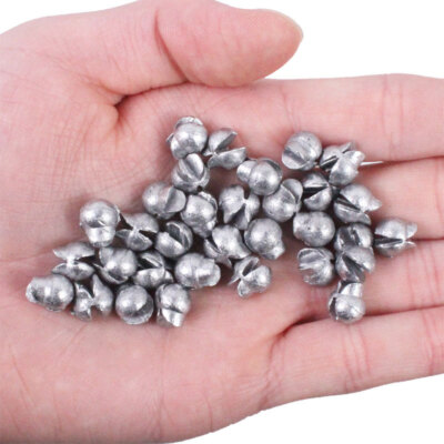 50/100pcs Fishing Split Shot Sinkers 10 size Removable Egg Lead Weight ...