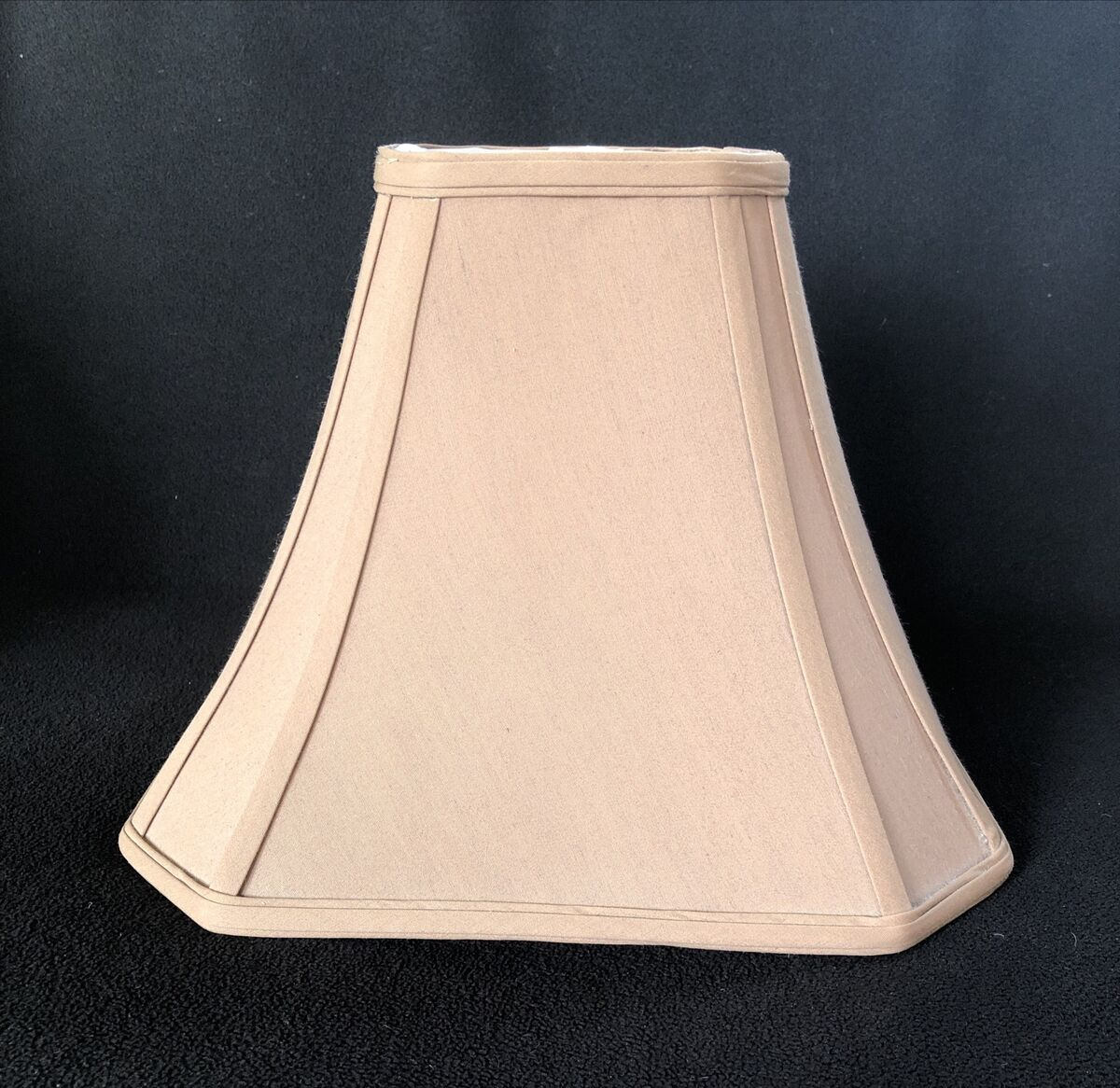 12” Lamp Shade Traditional Beige/Tan Box Shape - GUC | eBay