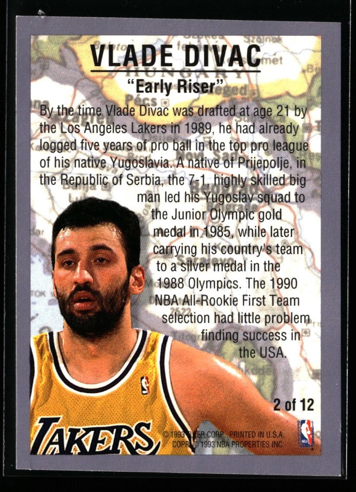 Vlade Divac 1993-94 Fleer #2 NBA Internationals Los Angeles Lakers | eBay