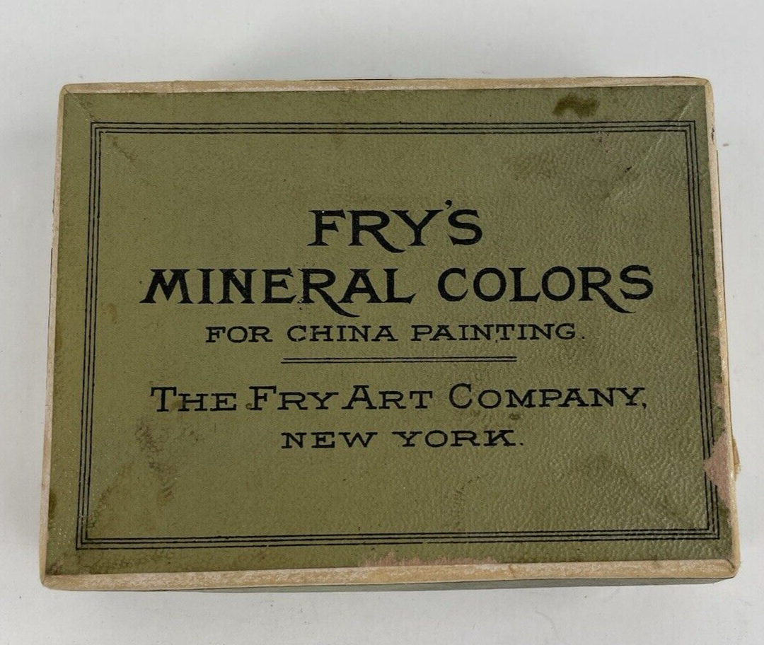 Antique Fry's Mineral Powder Glass Vials 2 Boxes 12 Colors Paint Powder ...