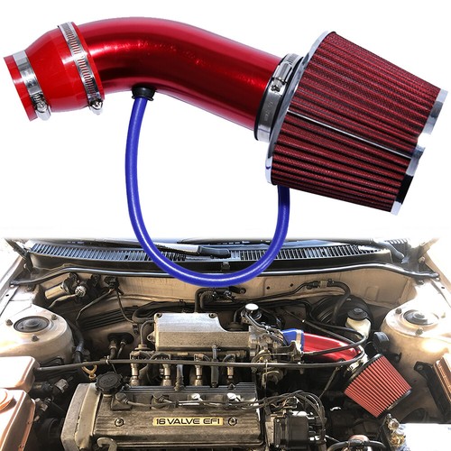 Red Pipe Diameter 3"＋Cold Air Intake Filter＋Clamp＋Accessories Car Air ...