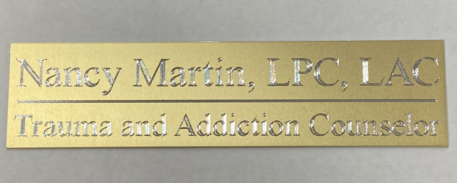 Engraved 8x2 Custom Name Plate Office Wall Door Desk Gold Metal Sign ...