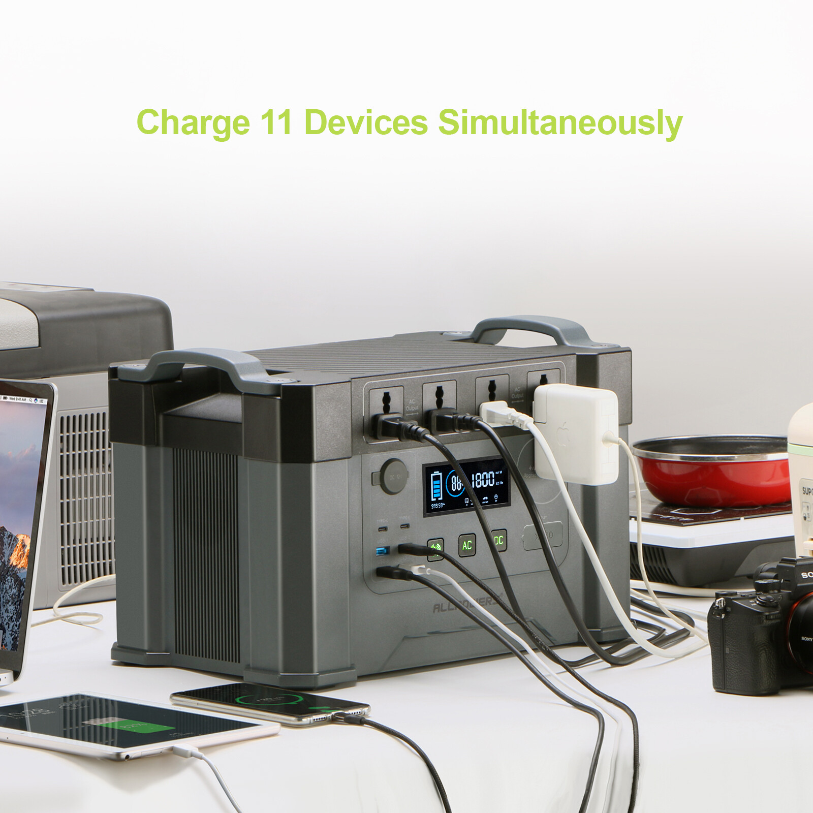 2000W Portable Power Station Solar Generator kit 120W Foldable Solar ...